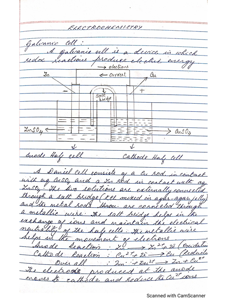 Electrochemistry - Galvanic Cell | PDF