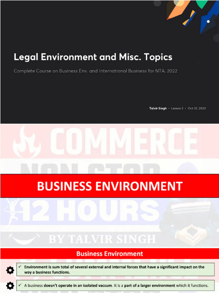Legal Environment and Misc Topics With Anno | PDF