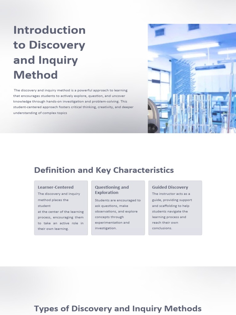 Introduction to Discovery and Inquiry Method | PDF | Inquiry Based ...