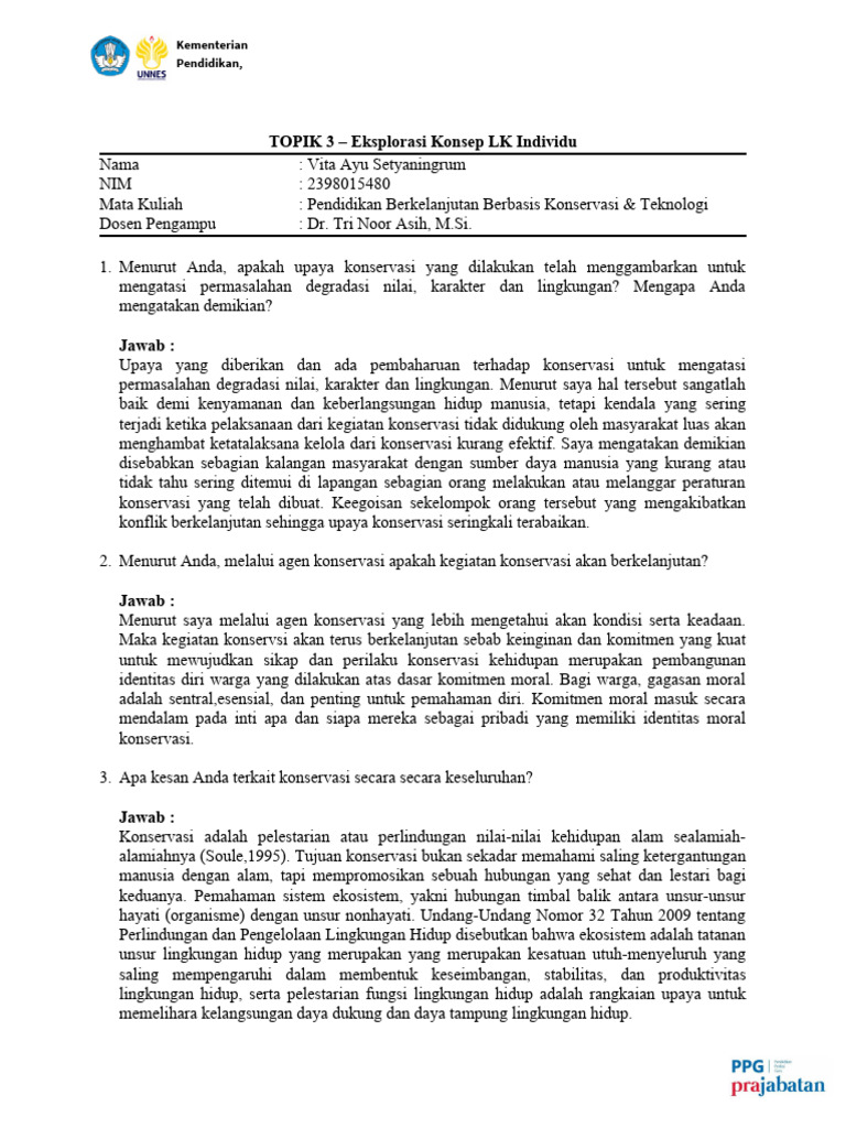 Eksplorasi Konsep LK Individu - Topik 3 | PDF | Karier & Perkembangan