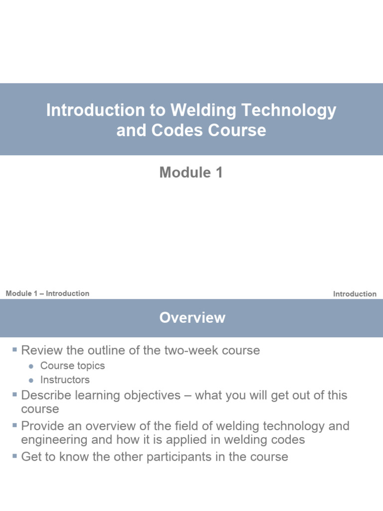 Welding Technology and Codes Course Notes | PDF | Welding | Construction