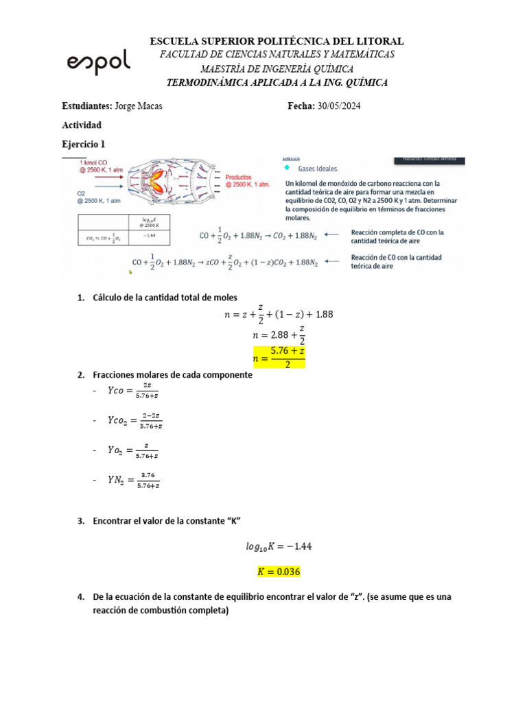 ACTIVIDAD - TERMOQUIMICA | PDF | Ciencias fisicas | Mecánica de Medios ...