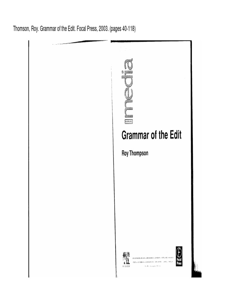 Grammar Of The Edit Pdf