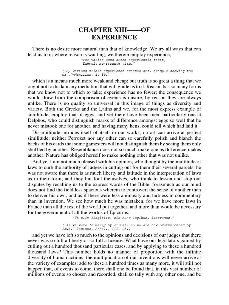 Of EXPERIENCE | PDF | Socrates | Reason