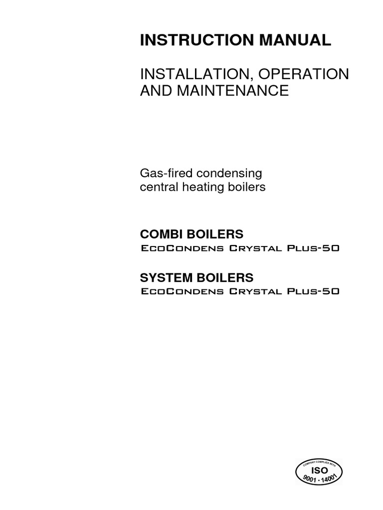 Ecocondens Crystal Plus 50 en | PDF | Boiler | Water Heating