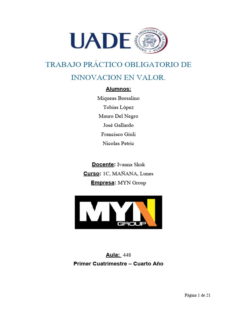 Tpo Innovacion en Valor - Myn Group | PDF | Sustentabilidad | Business