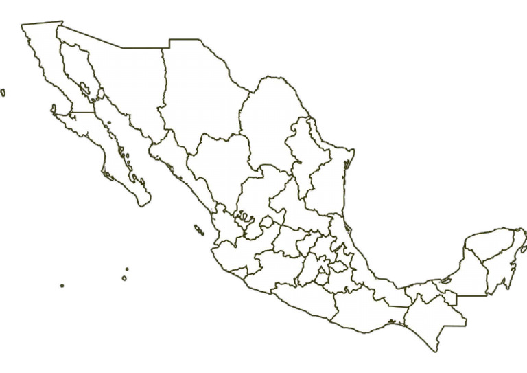 Mapa de Mexico Sin Nombres Compressed | PDF