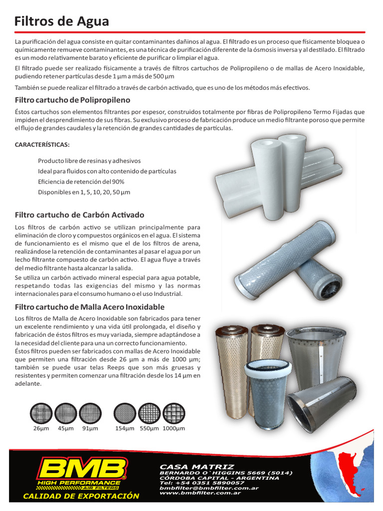 FICHAS TÉCNICAS FILTRO DE AGUA_compressed | Descargar gratis PDF ...