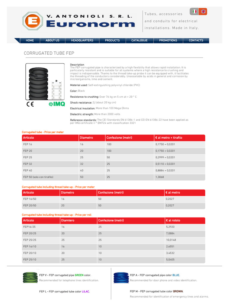 Corrugated Tube - Euronorm | PDF | Polyvinyl Chloride | Electrical ...
