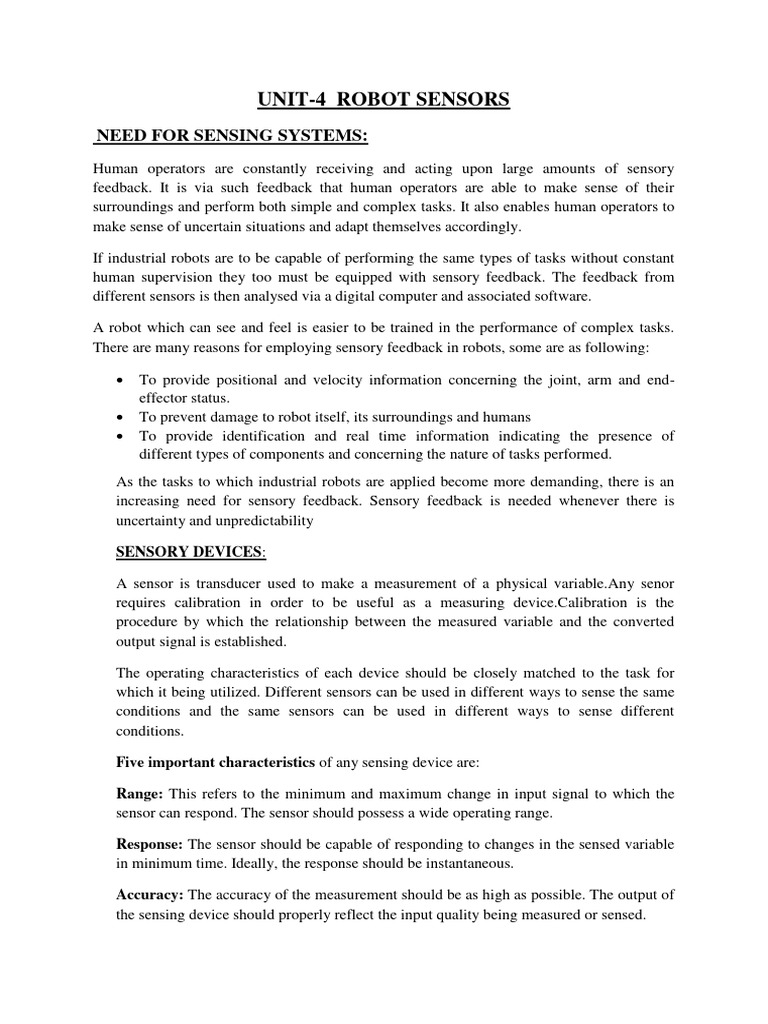 robotics UNIT-4 FINAL | Download Free PDF | Computer Vision | Charge Coupled Device