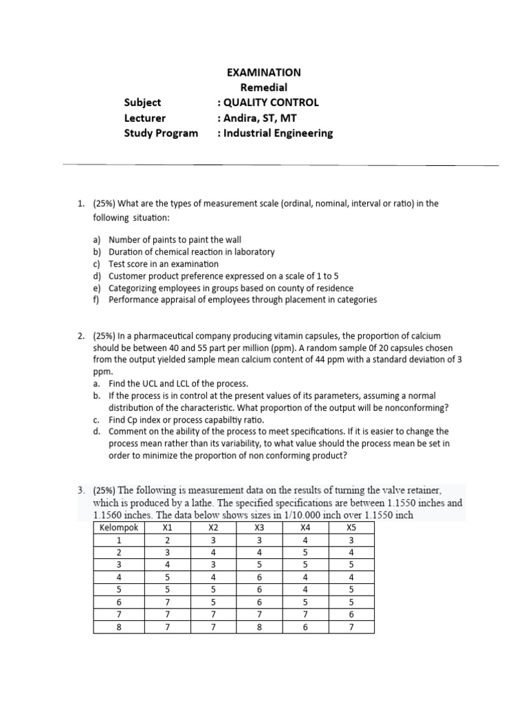 QC remedial | Download Free PDF | Statistical Theory | Statistical Analysis