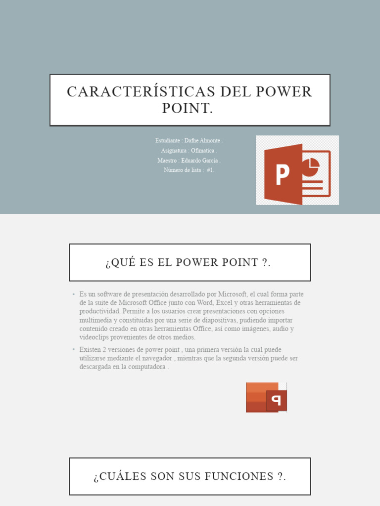Características principales del power point ^ 2 | Descargar gratis PDF | Microsoft PowerPoint ...