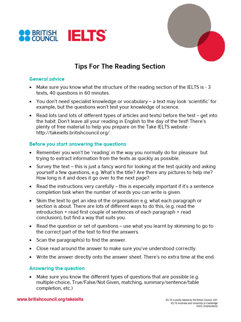 04 - Reading Advice | PDF | Speed Reading | Question