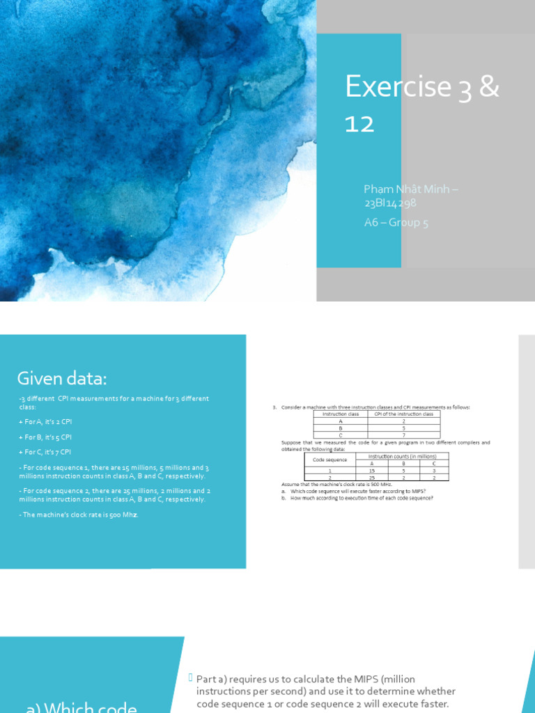 Exercise 3 & 12 | PDF | Central Processing Unit | Office Equipment