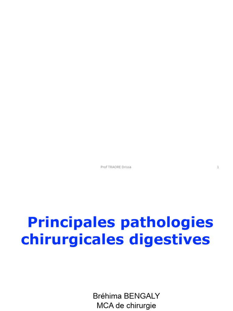 4.4.Principales Pathologies Chirurgicales Digestives | Télécharger gratuitement PDF | Tractus ...