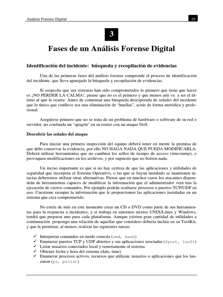 Guía de Análisis Forense Digital | PDF | Archivo de computadora ...