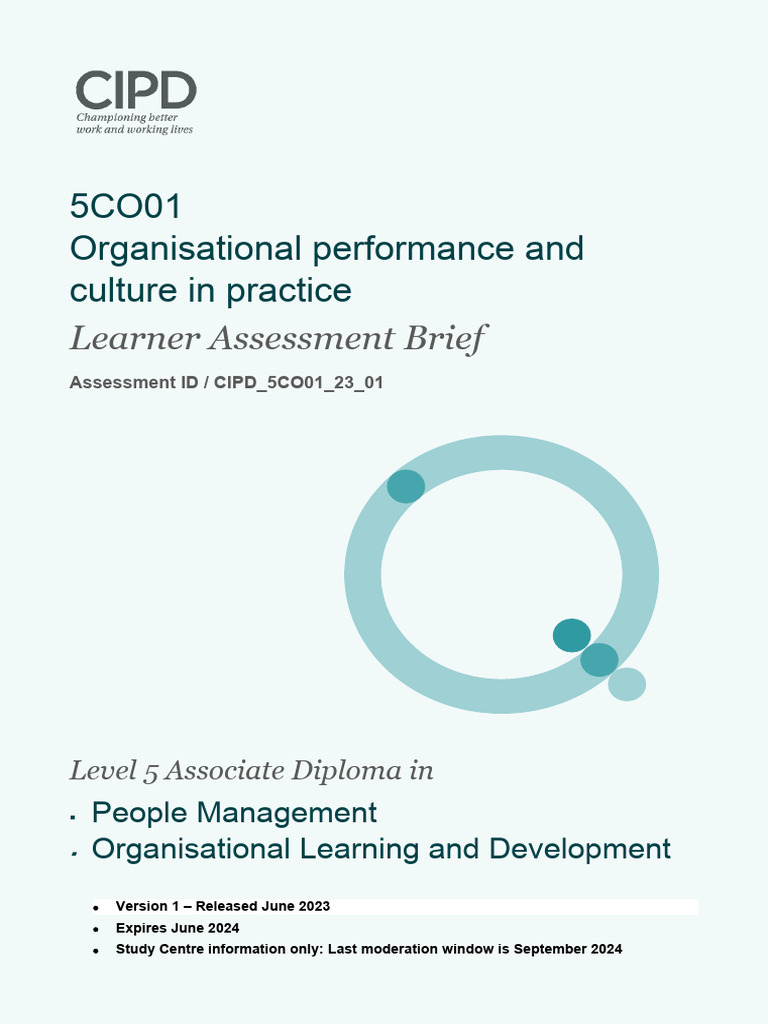 Level 5 CIPD Assessment Guide | PDF | Organization Development ...