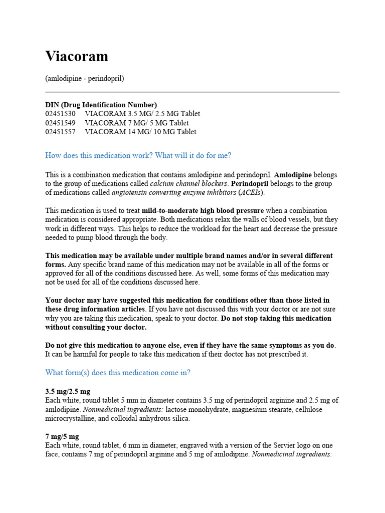 Viacoram Hypertension Drug | PDF | Drugs | Medical Specialties