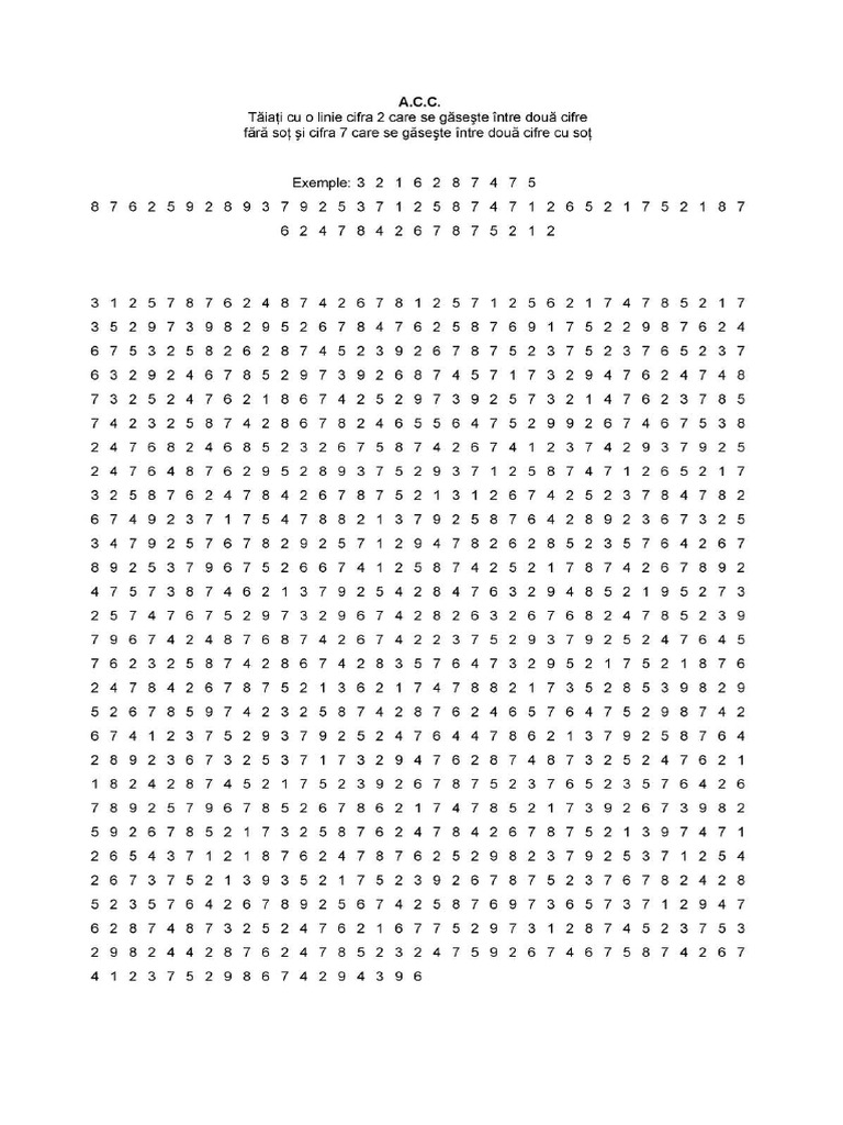 Test Atentie Concentrata Cifre | PDF