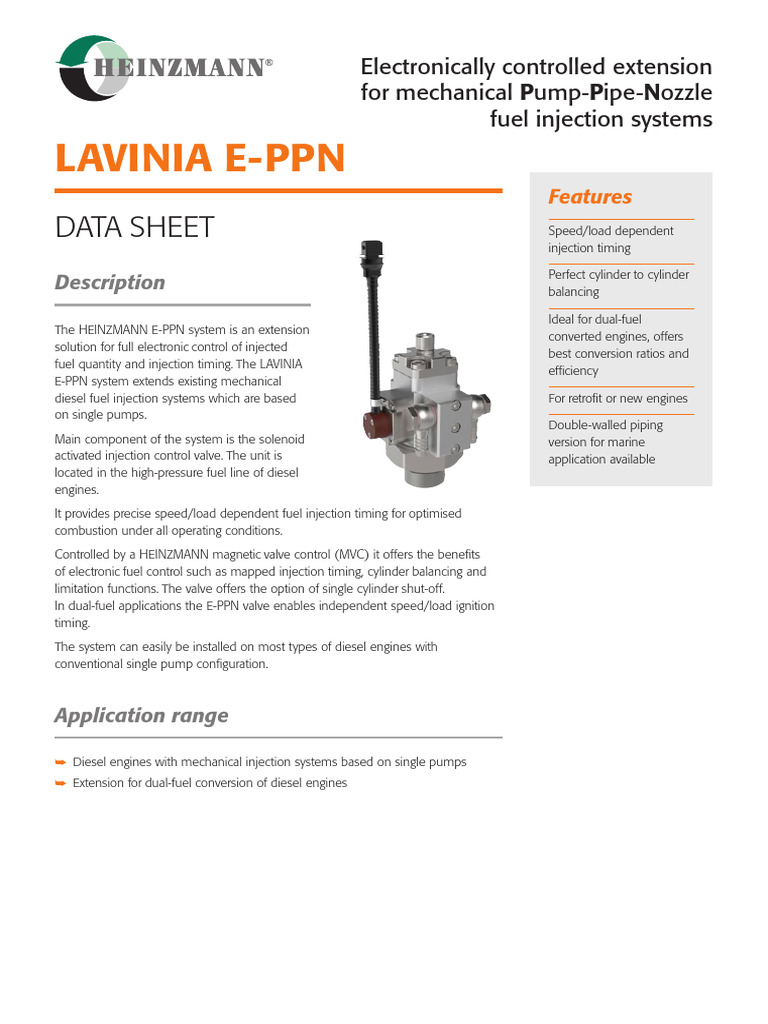 DS - LAVINIA - E PPN Extension PLN Injection Systems - e | PDF | Diesel ...