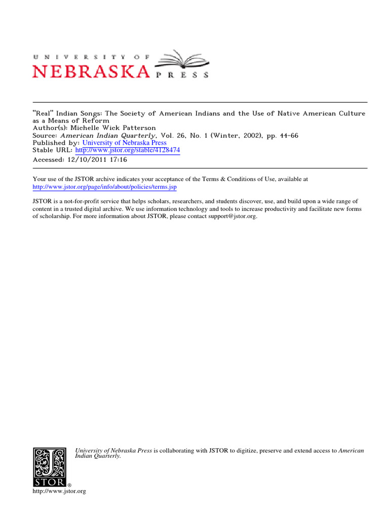 Patterson 2002 Real Indian Songs | PDF | Native Americans In The United ...