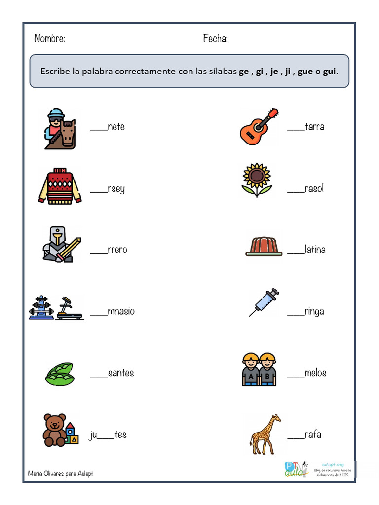 Ortografia Ge Gi Je Ji Gue Gui | PDF