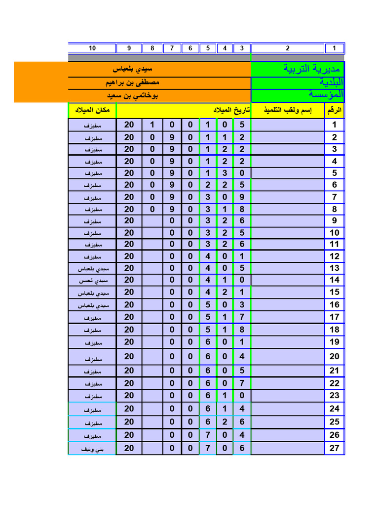 استمارة التسجيل 2 Pdf