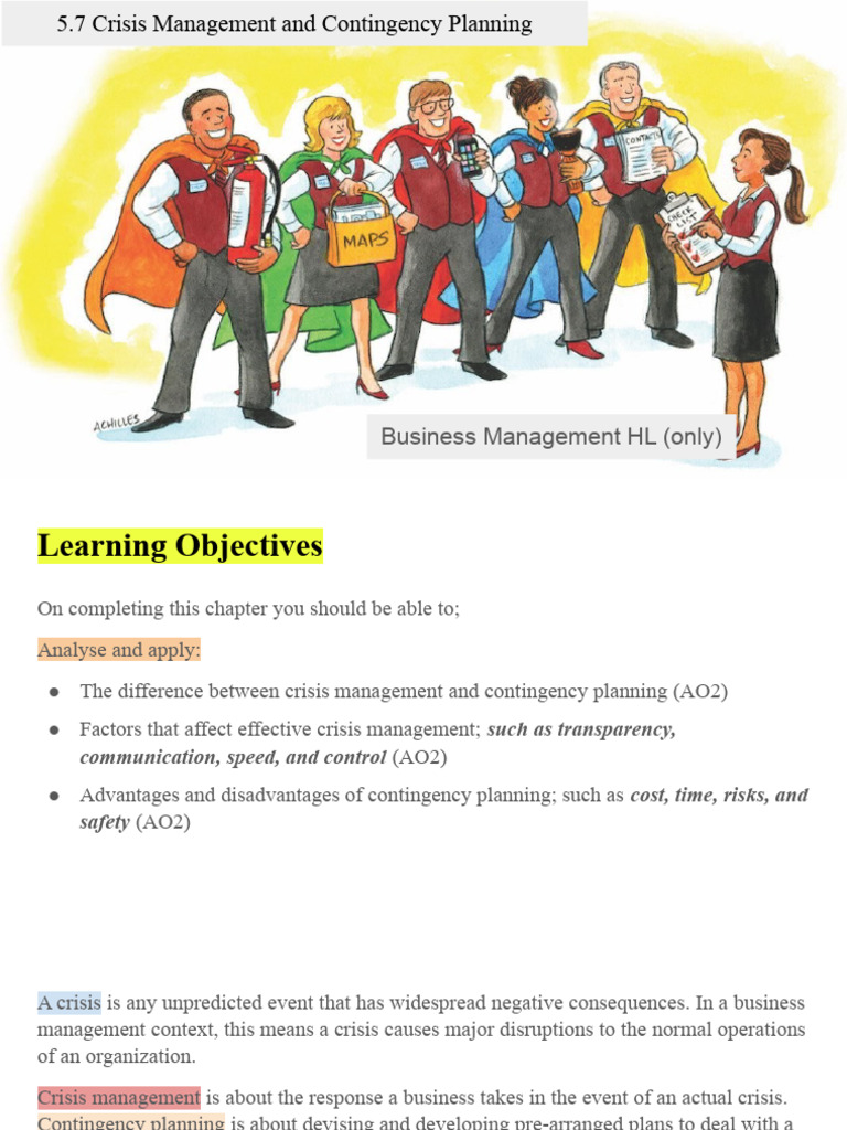 5.7 Crisis Management and Contingency Planning (HL Only) | PDF | Crisis ...