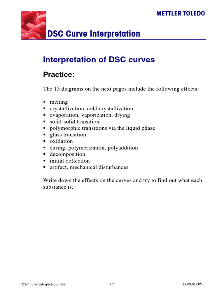 DSC Curve Analysis Guide | PDF | Differential Scanning Calorimetry ...