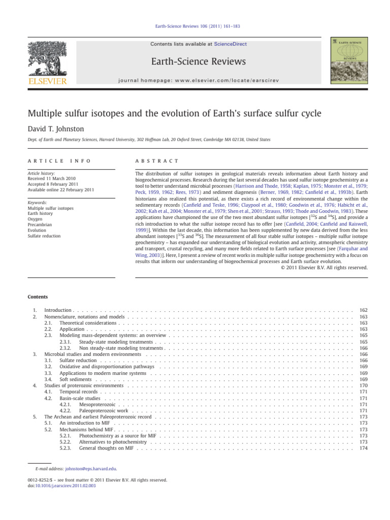 Review - Sulphur Cycle | PDF | Sulfur | Earth