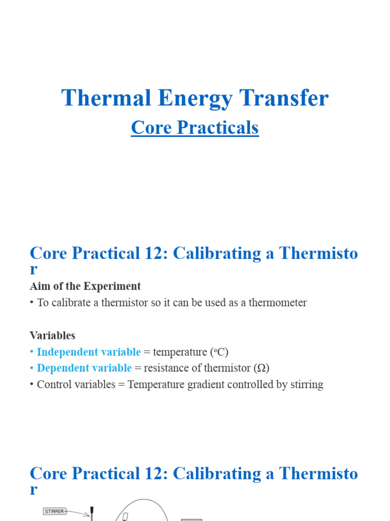 Thermal Energy Transfer - CORE PRACTICALS | PDF | Temperature ...