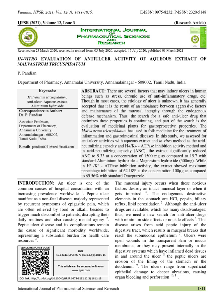 55 Vol. 12 Issue 3 Mar 2021 IJPSR RA 14373 | PDF