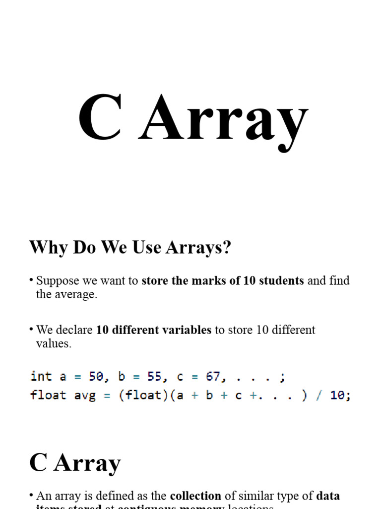 C Array | PDF | Data Type | Integer (Computer Science)