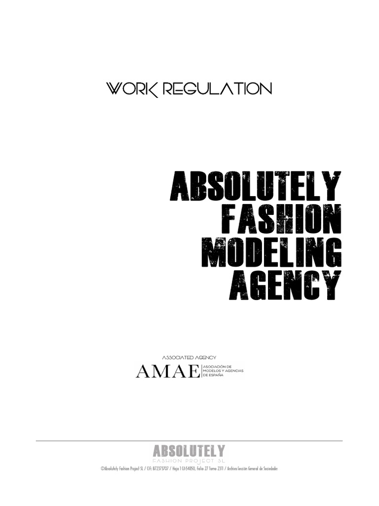 Reglamento Trabajo Absolutely Fashion Modeling Agency ING | PDF ...