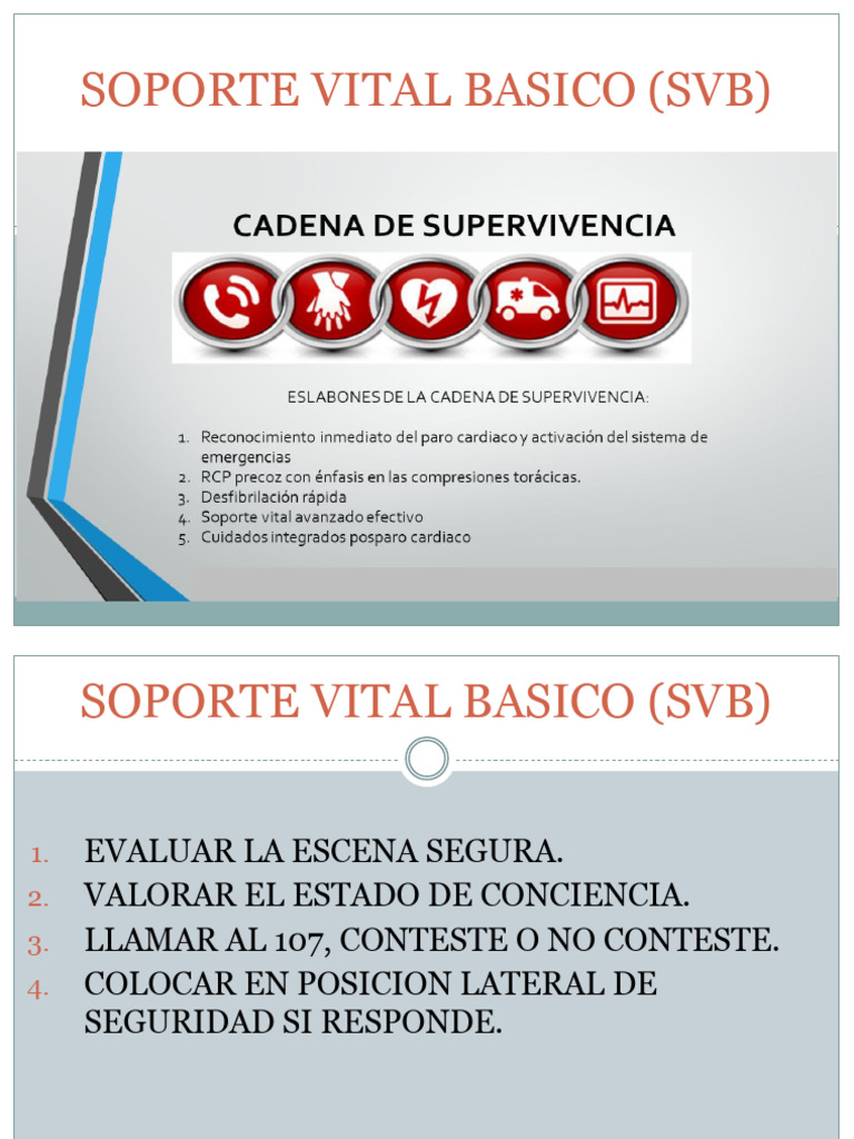 Soporte Vital Basico (SVB) | Descargar gratis PDF | Paro cardíaco ...