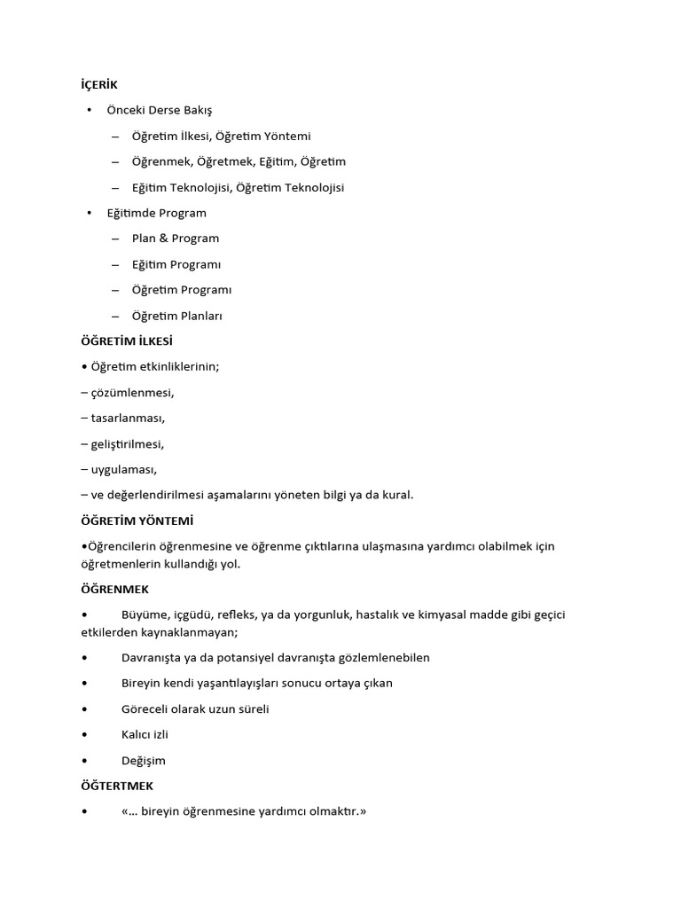 Öğreti̇m İlke Ve Yöntemleri̇ Temel Kavramlar - Ii | PDF