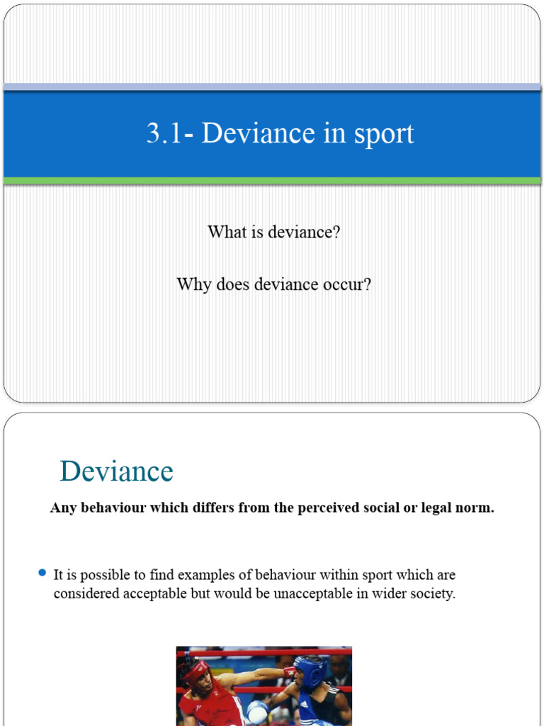 3.1 Deviance in Sport | PDF | Deviance (Sociology) | Sports