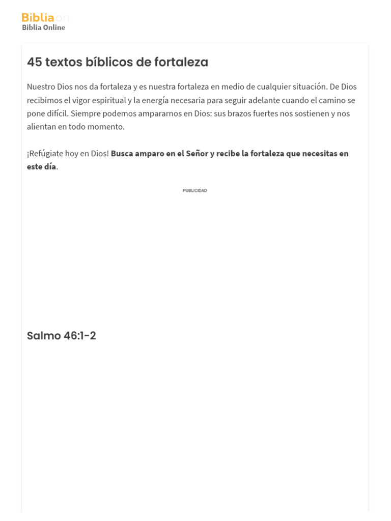 Textos Bíblicos de Fortaleza - Biblia | PDF | Salmos | Cristo (título)