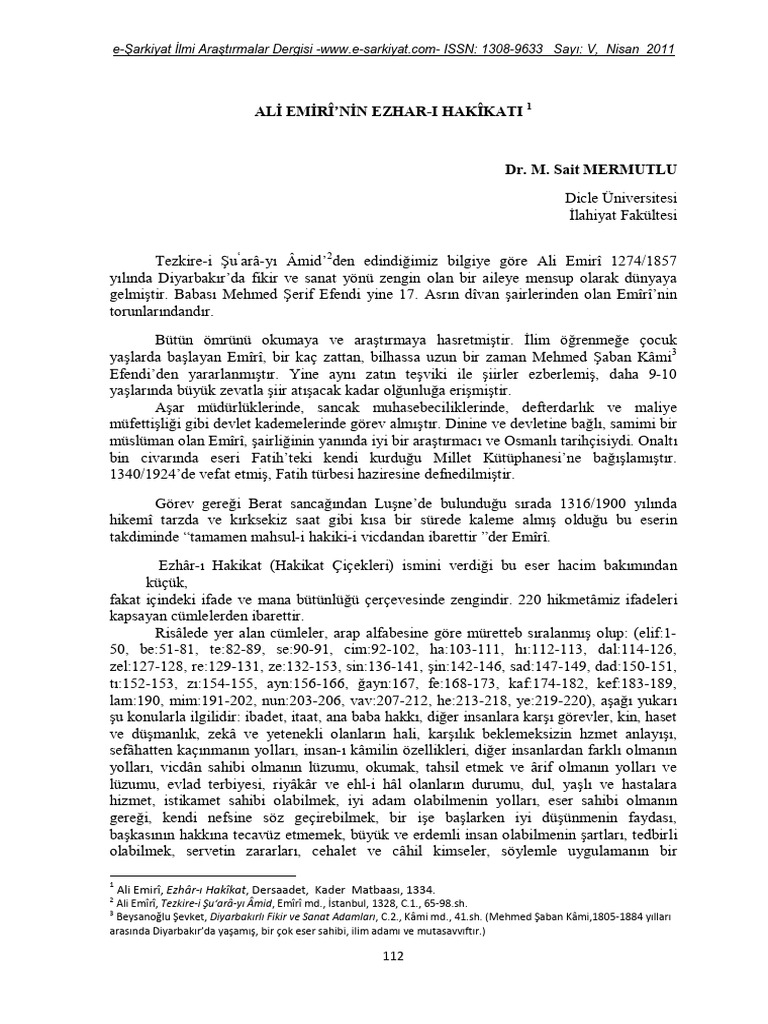 Ezhar-I Hakikat | PDF