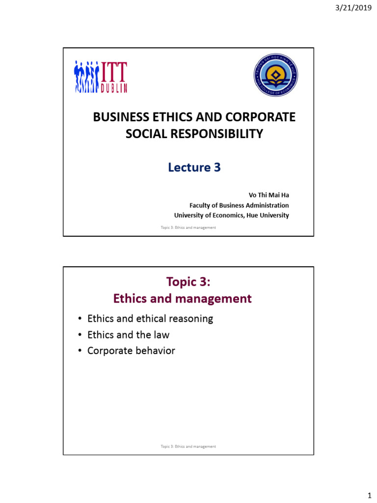 CSR_lecture3 | PDF | Morality | Business Ethics