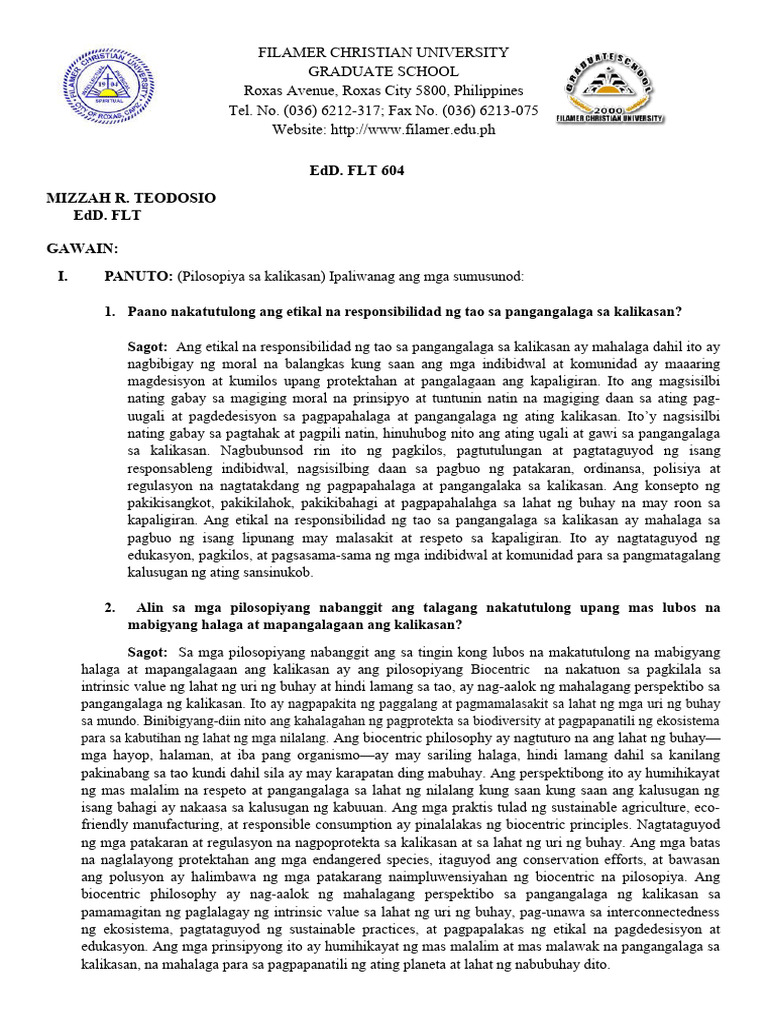 Teodosio, Mizzah (Maam Celino's Report) | PDF