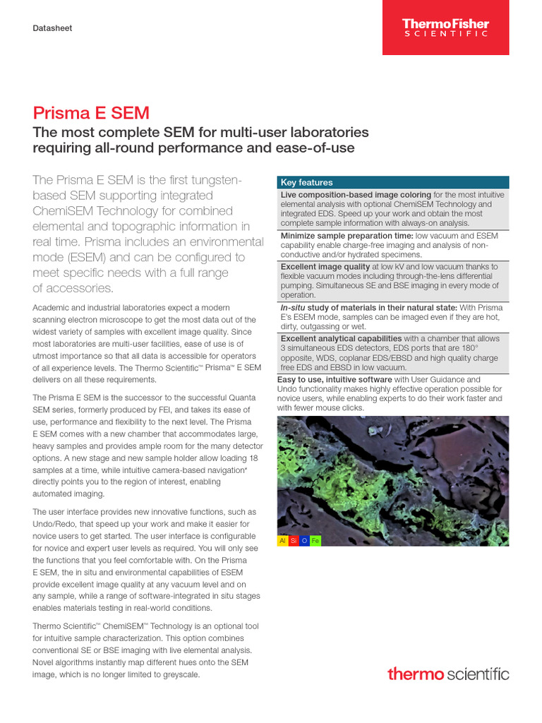 Prisma-E-SEM-Datasheet | Download Free PDF | Scanning Electron ...