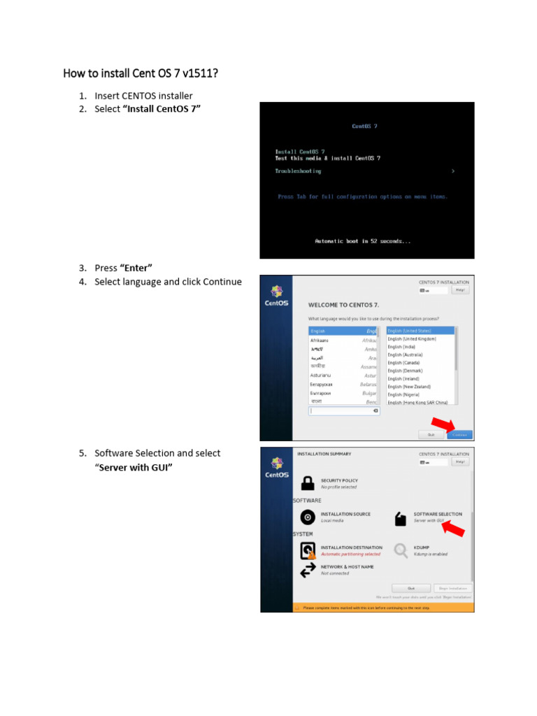 How To Install Cent OS 7 v1511 | PDF | File Transfer Protocol ...