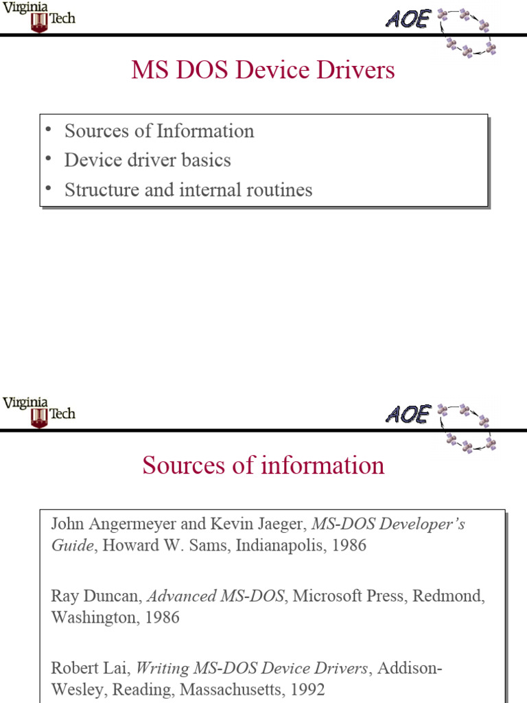 MSDOSDeviceDrivers ppt97 | PDF | Device Driver | Pointer (Computer Programming)