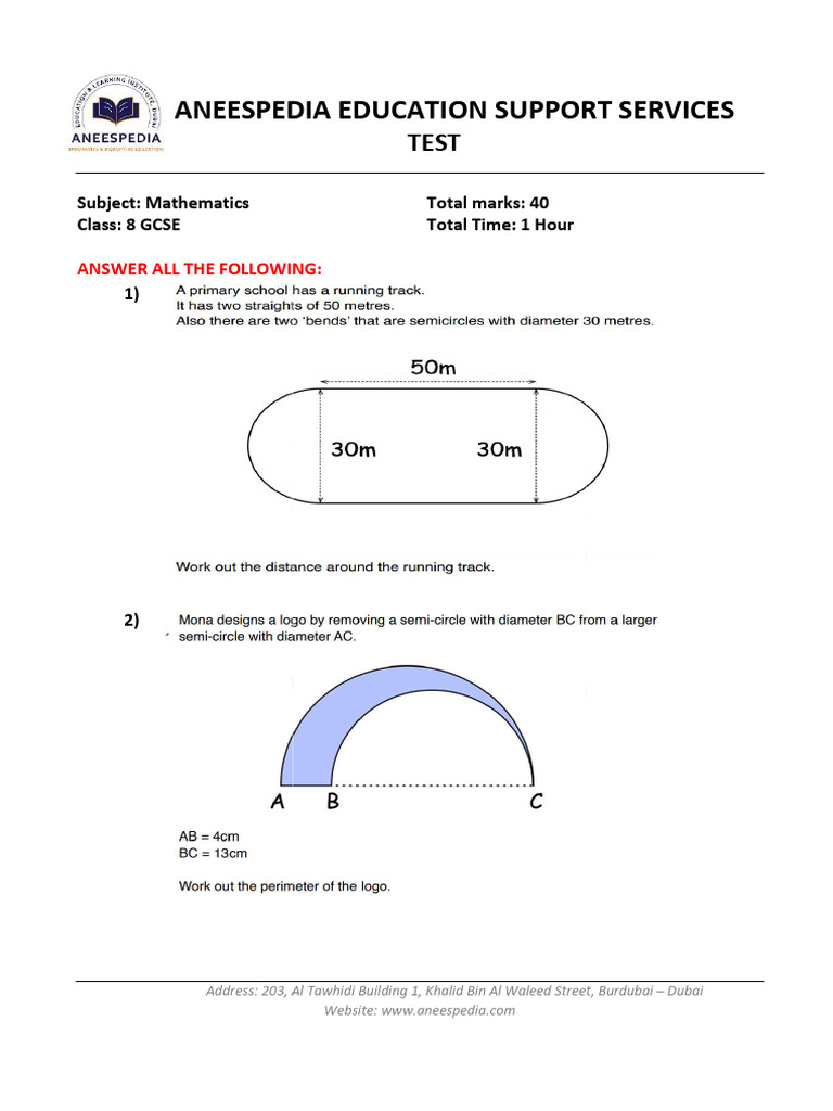 Maths Test | PDF