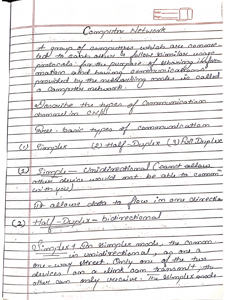 Computer Network Notes | PDF