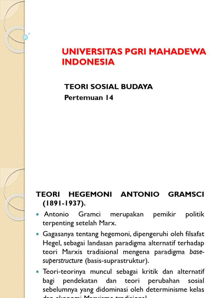 Teori Hegemoni Antonio Gramsci | PDF | Sejarah
