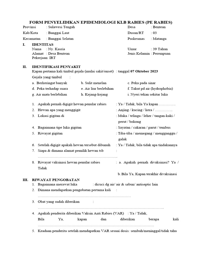 Form PE Rabies | PDF
