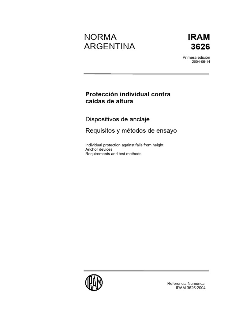 Iram 3626 | PDF | Acero | Cuerda
