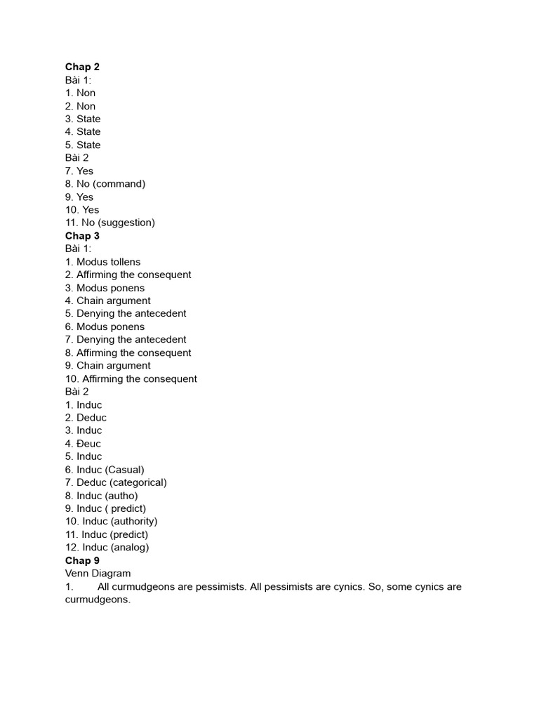 Đáp án bài tập Mid | PDF | Syntax (Logic) | Inference